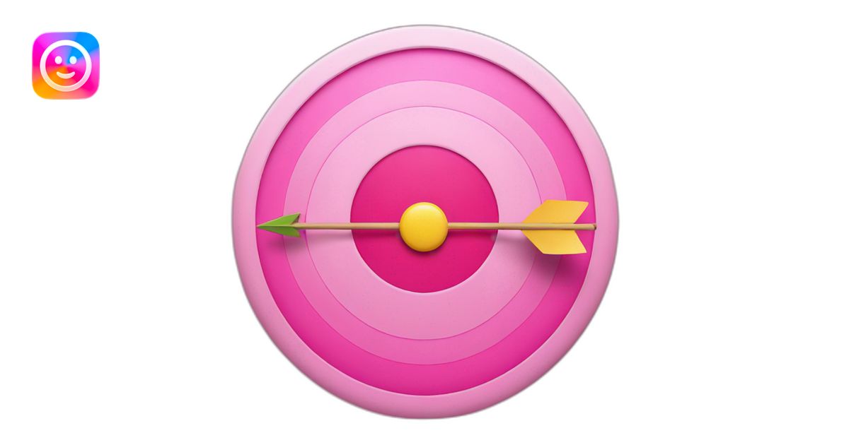 a pink target with an arrow in the middle of it emoji | AI Emoji Generator