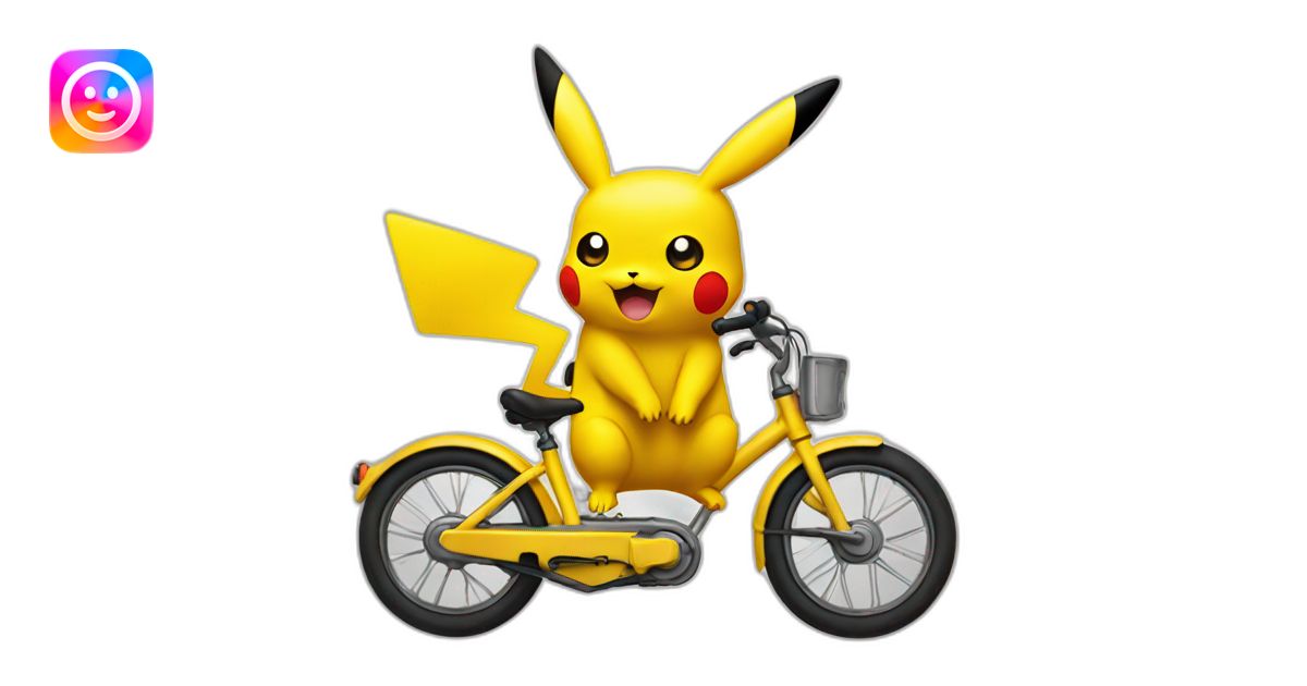 Pikachu bike emoji | AI Emoji Generator
