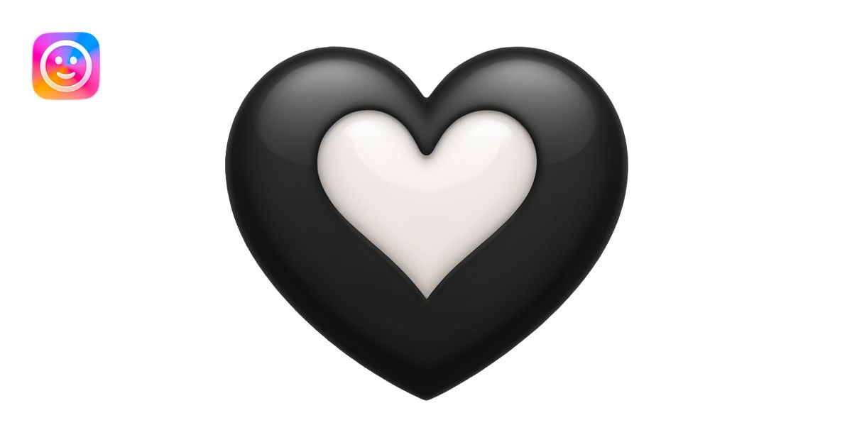 A half black heart and half white heart emoji emoji | AI Emoji Generator