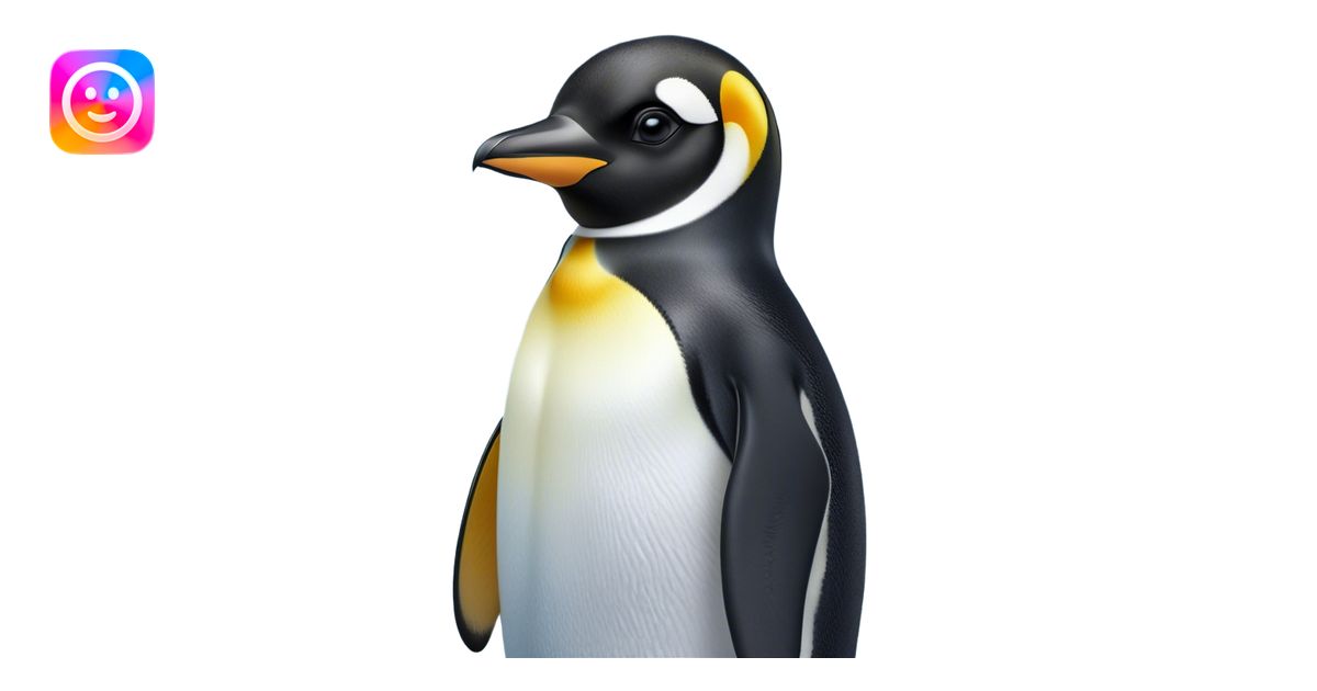 Cinematic Noble Emperor Penguin Portrait Emoji, Poised and regal ...