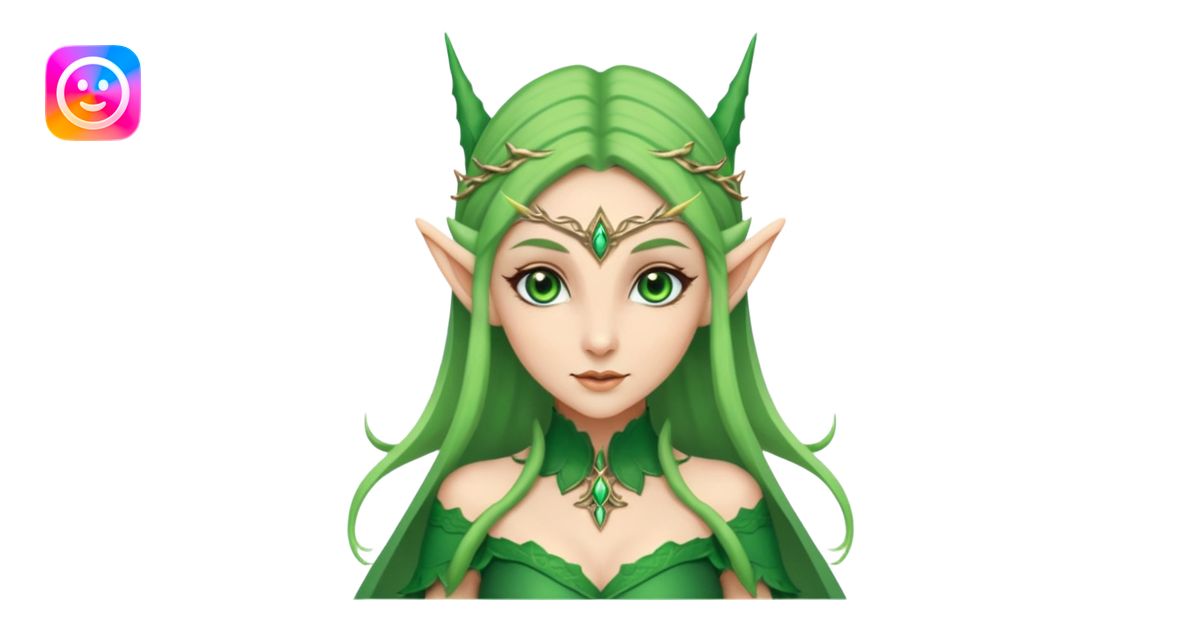 elf woman elegant ears fantasy. emoji | AI Emoji Generator