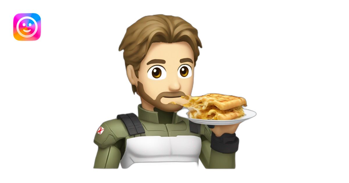 Croatian Solid Snake from Metal Gear Solid eating burek emoji | AI ...