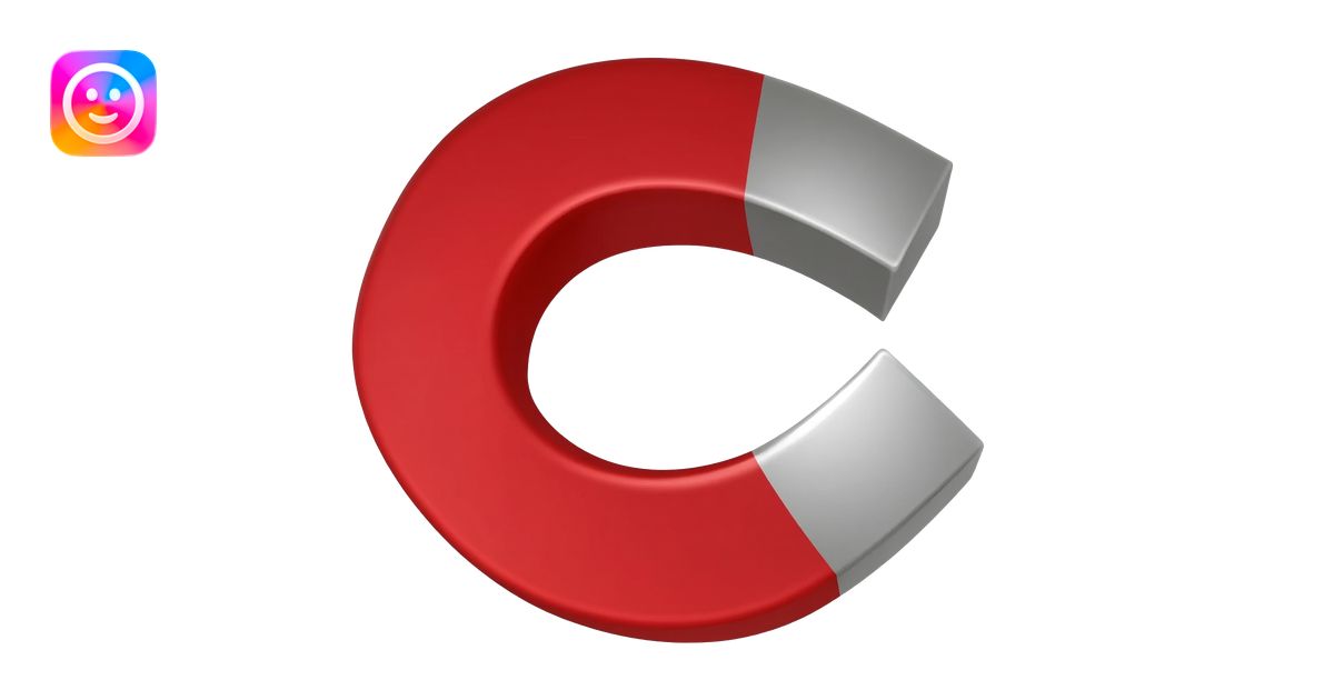 a magnet that is red and gray emoji | AI Emoji Generator