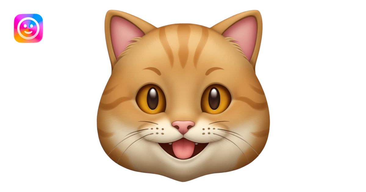 chat de couleur avec un grand sourire emoji | AI Emoji Generator