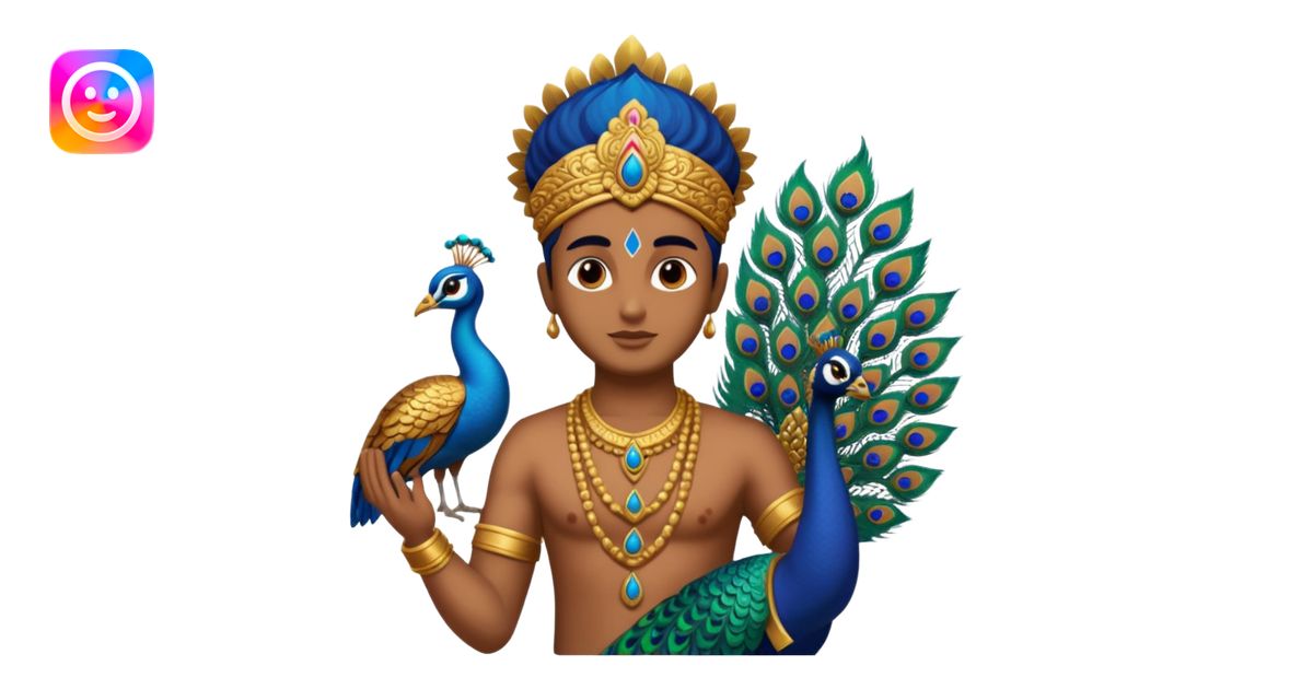 Murugan with vel and peocock at back vel also with emoji | AI Emoji ...