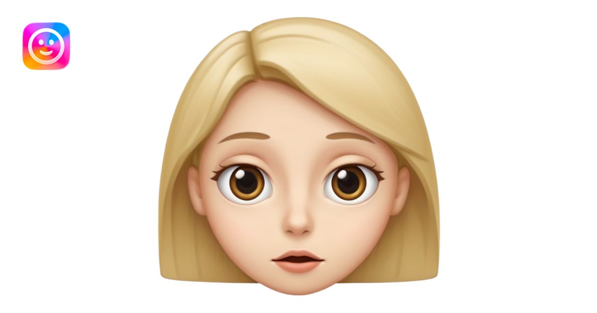 Big eyes and a straight line mouth emoji | AI Emoji Generator