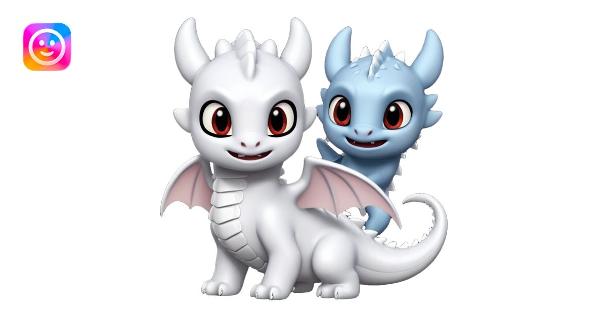 toothless and light fury emoji | AI Emoji Generator