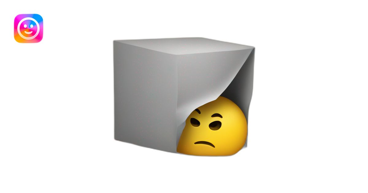 Hiding after a risky text emoji | AI Emoji Generator