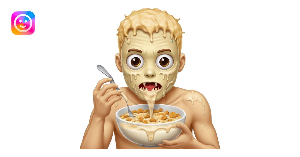 Vomit cereal milk vomit sexy vomit man monster sexy horror emoji | AI ...