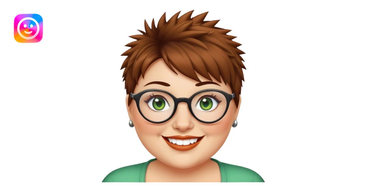 plus size white women round nose with short brown shaggy spiked hair ...
