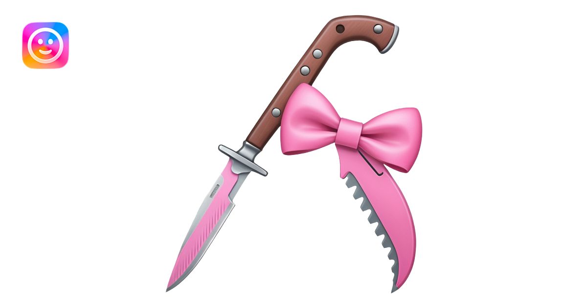 Pink bow knife emoji | AI Emoji Generator