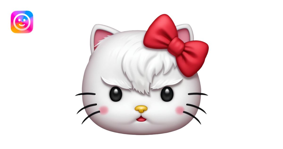 Angry hello kitty emoji | AI Emoji Generator
