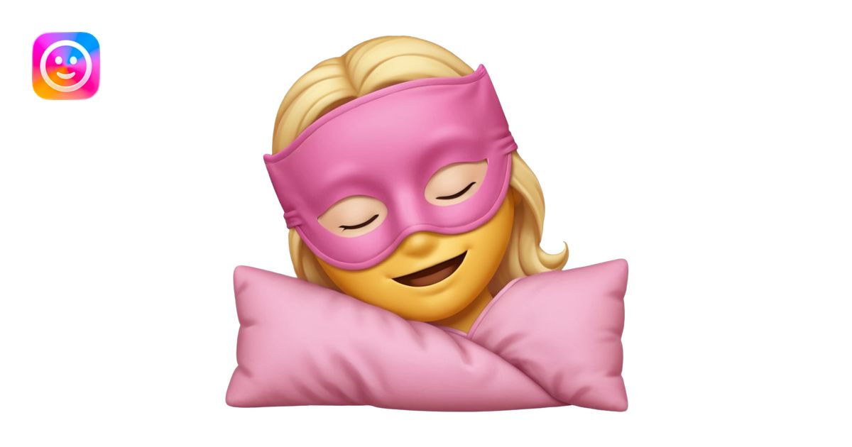 sleeping emoji with pink mask emoji | AI Emoji Generator