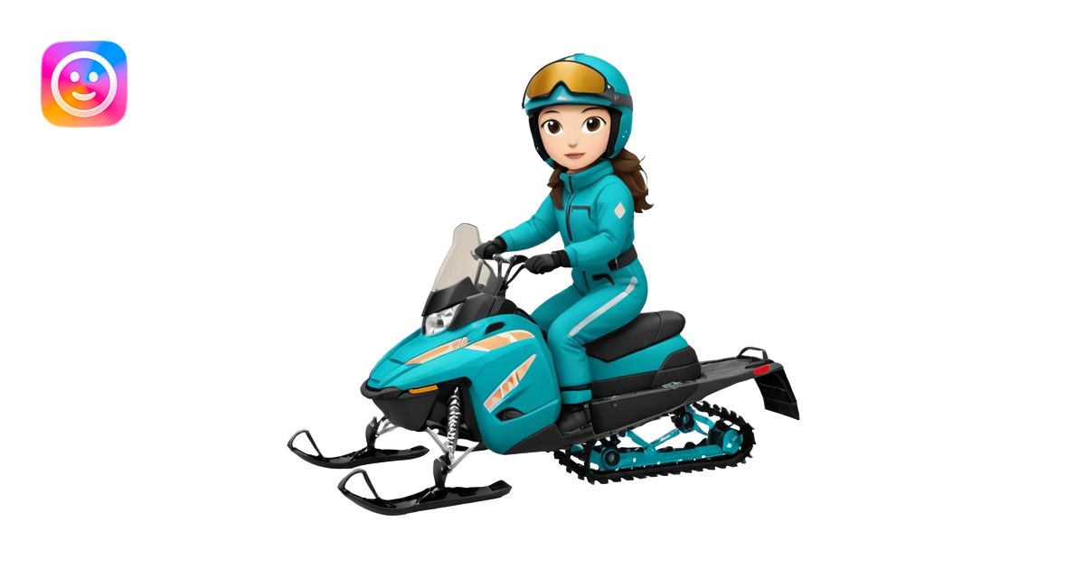 Can you create an emoji of a brunette girl on a teal polaris khaos 850 ...