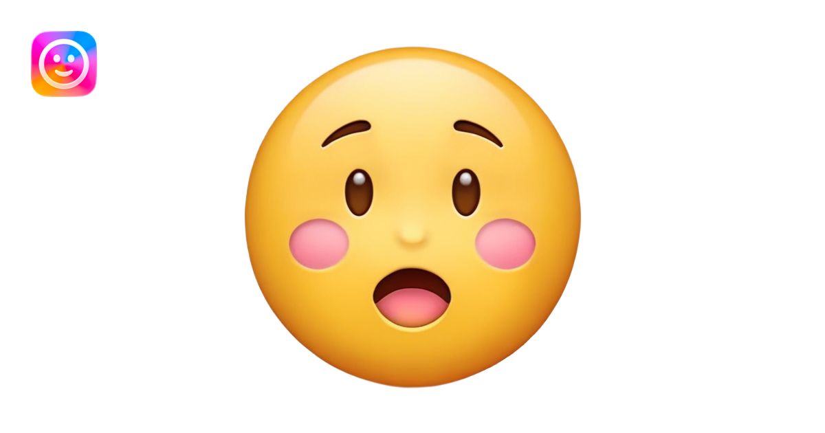 yellow emoji face moaning with blush emoji | AI Emoji Generator