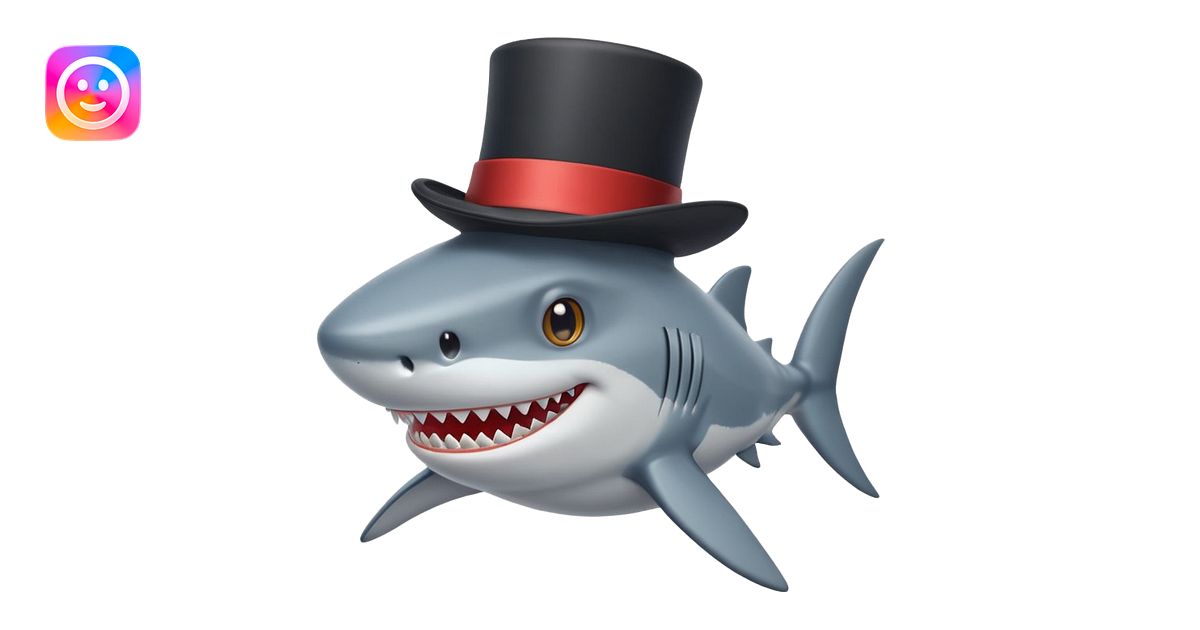Shark with a top hat emoji | AI Emoji Generator