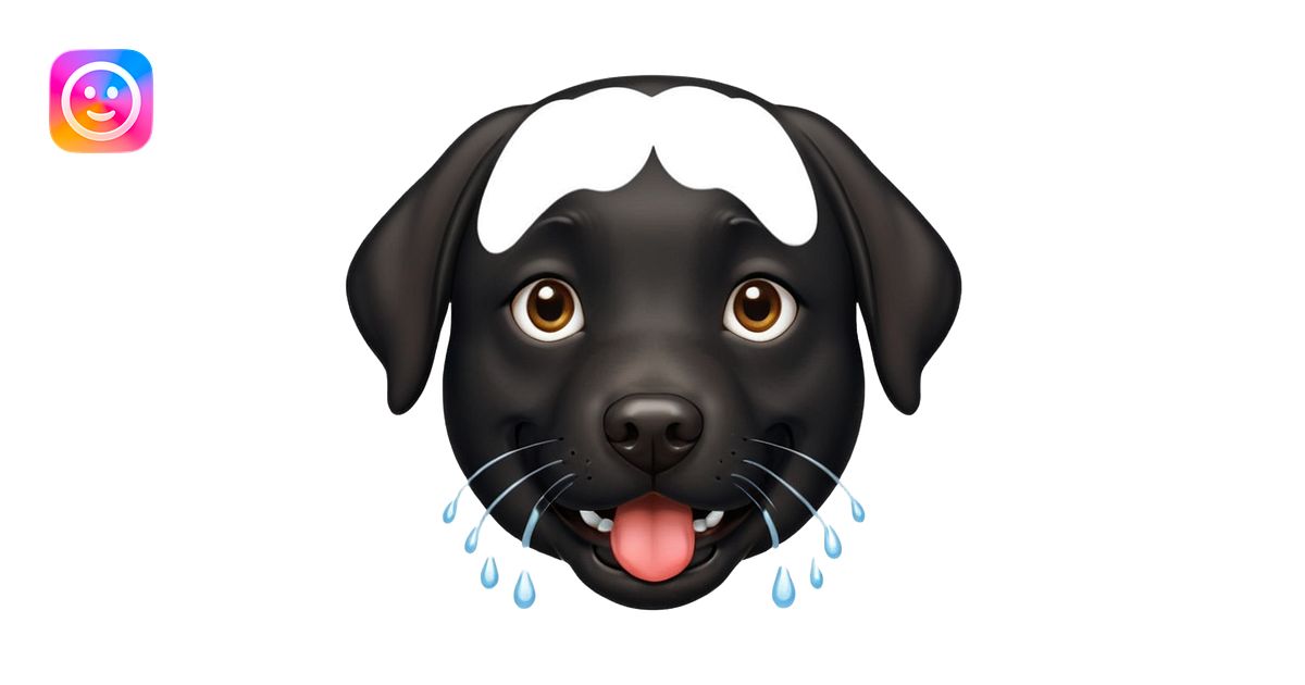 Happy black lab hungry emoji | AI Emoji Generator