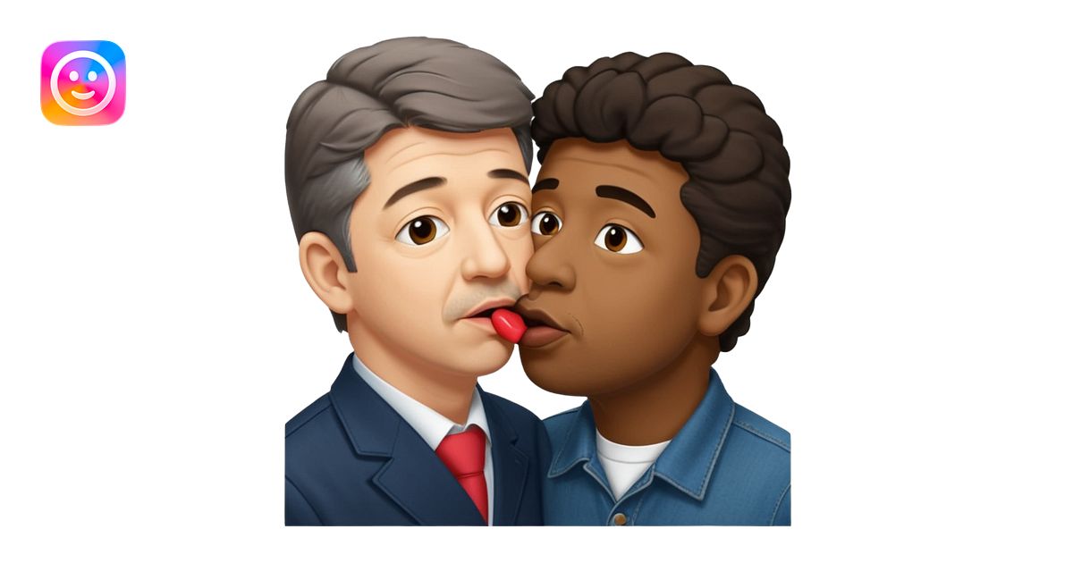 jean luc melenchon qui fait un bisous sur la bouche a une personne noir ...