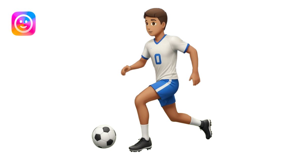 A person playing round football on the field emoji | AI Emoji Generator
