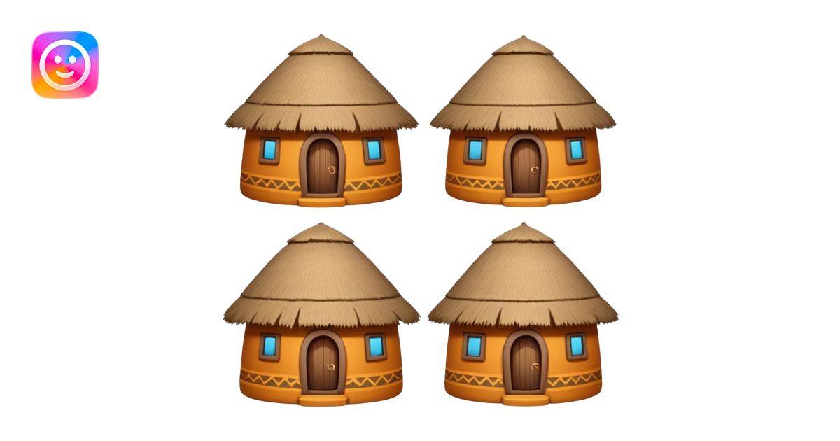 4 different African mud hut tribal houses, each unique, round adobe ...