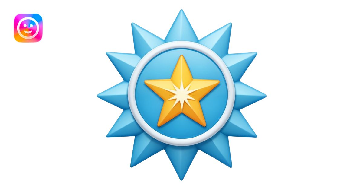 A high-resolution 2D icon of an Instagram-style verified badge. A ...