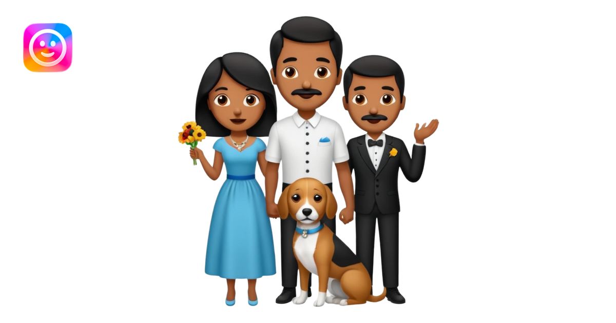 Pareja de novios, pelo negro ambos, y con dos perritos pincher en ...