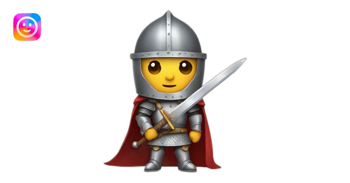 medieval knight holding a longsword emoji | AI Emoji Generator