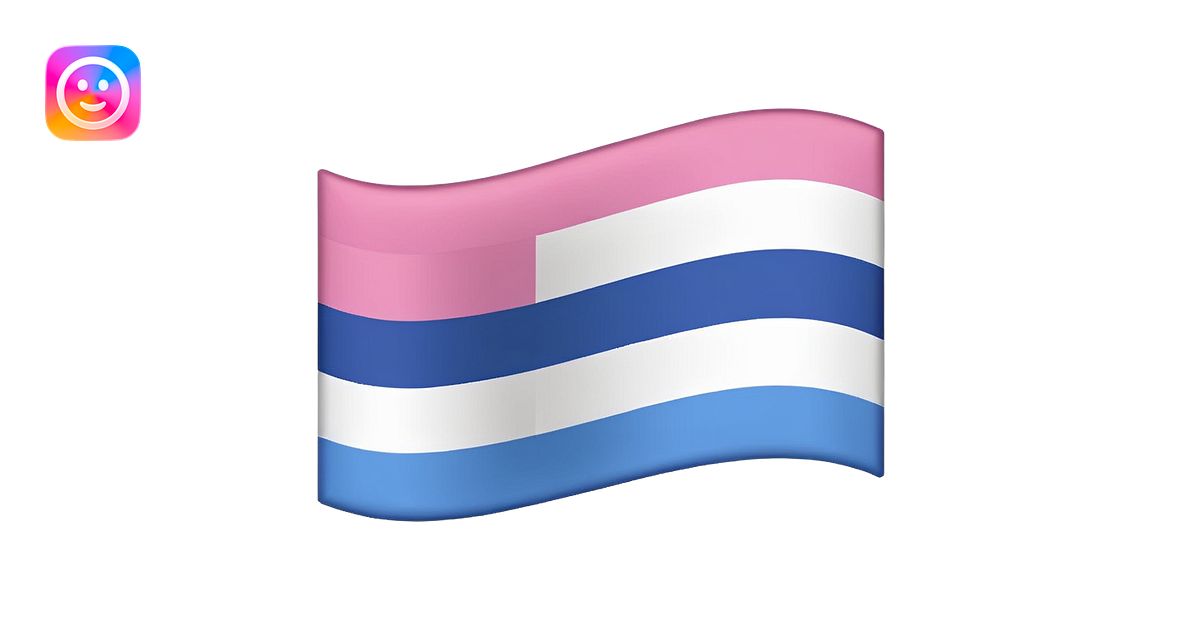 Flag pink white and blue tricolour emoji | AI Emoji Generator