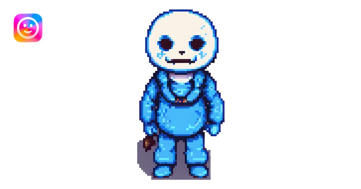Sans from Undertale, pixel art style, transparent background ...