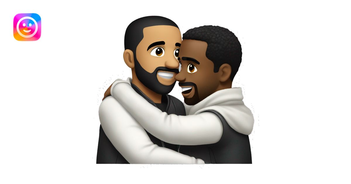 Drake and diddy hugging emoji | AI Emoji Generator