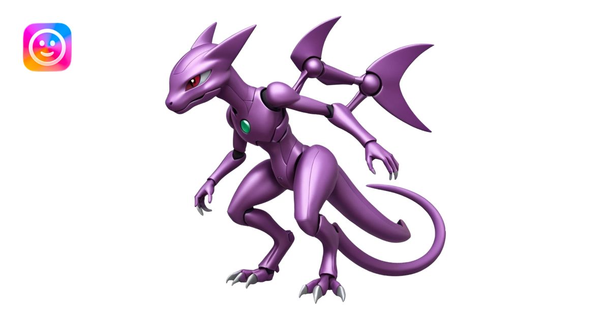 Futuristic Modern Miraidon-Genesect-Mewtwo-Fakémon-hybrid-creature ...
