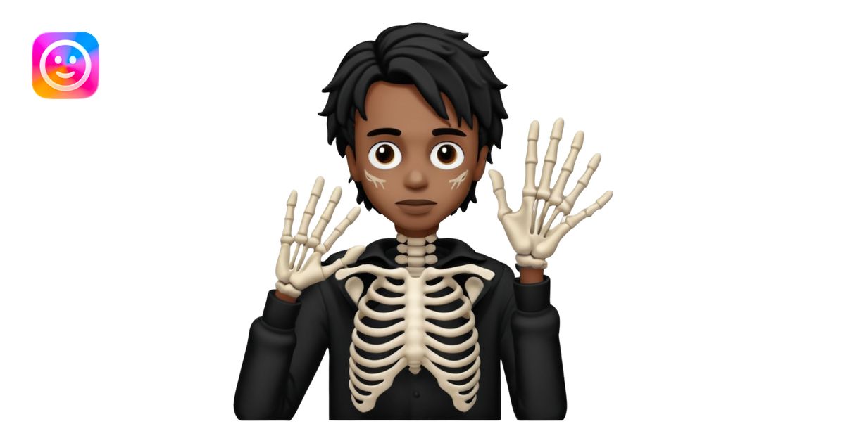 Make a Playboi Carti yvl skeleton hand emoji emoji | AI Emoji Generator