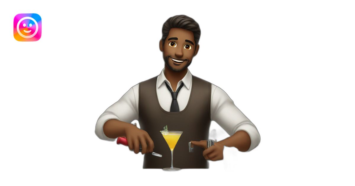 Bartender preparing a drink emoji | AI Emoji Generator