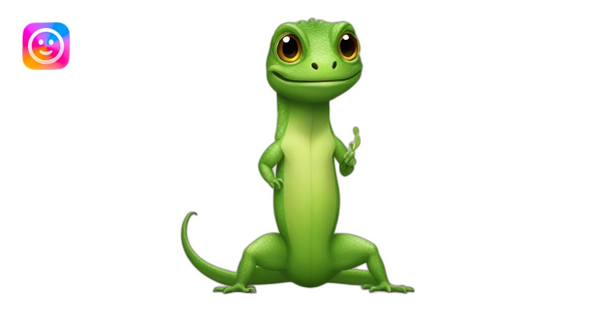 Lizard with cilantro emoji | AI Emoji Generator