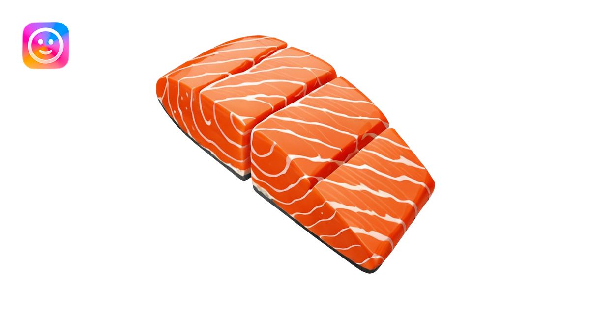 create a half cut Slice of Salmon Camera angle: slightly elevated top ...