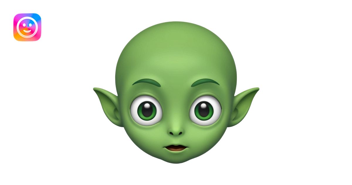 a bold cute aliens with a little hair emoji | AI Emoji Generator