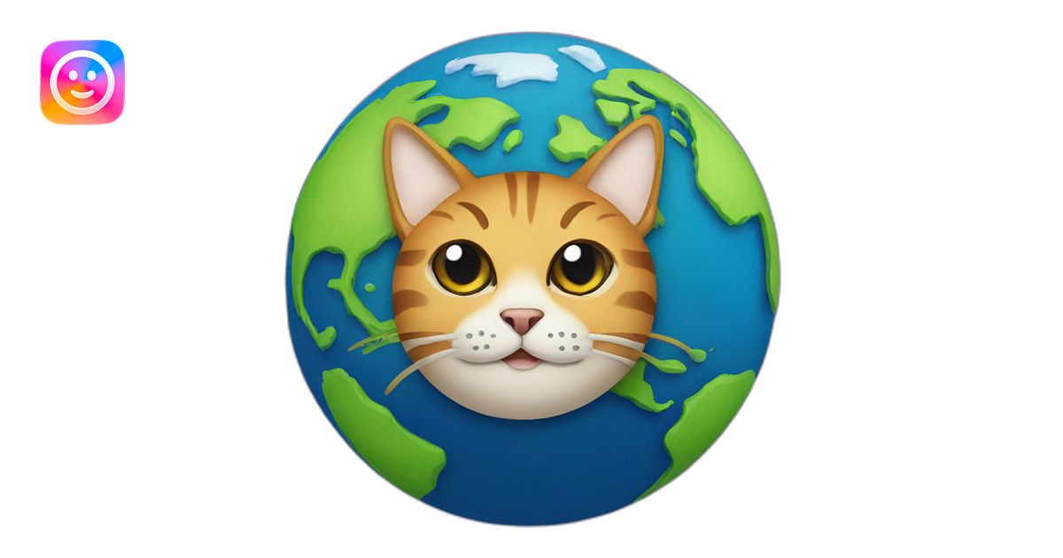 planet earth with a cat face emoji | AI Emoji Generator
