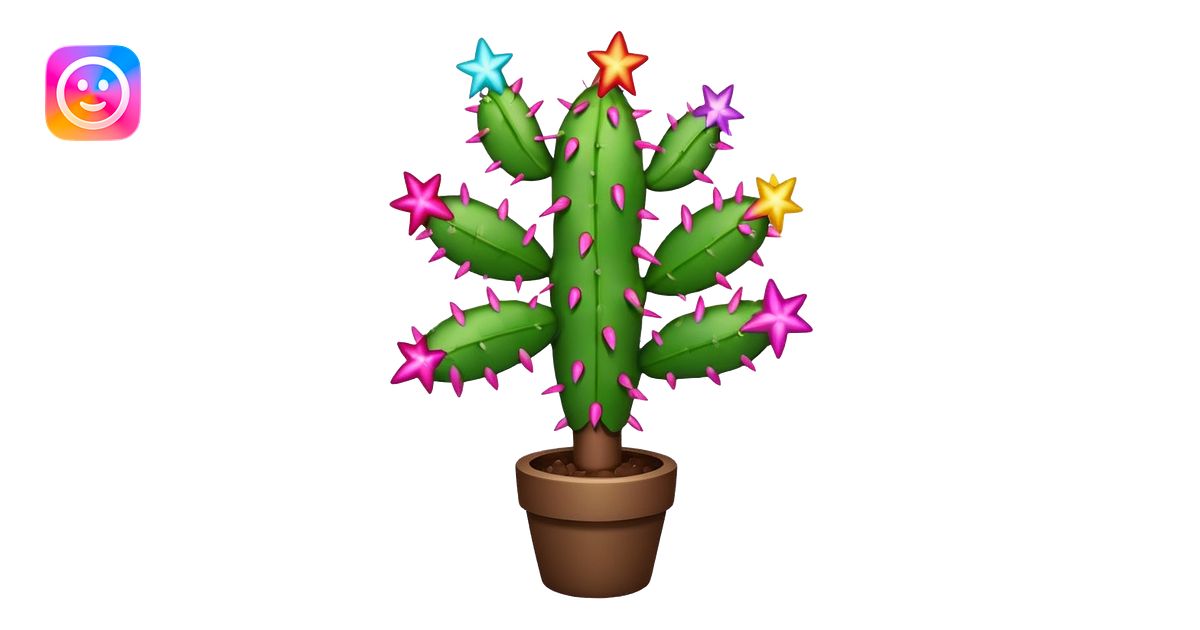 christmas cactus decorated like a tree emoji | AI Emoji Generator