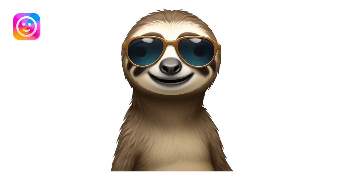 Sloth wearing sunglasses emoji | AI Emoji Generator