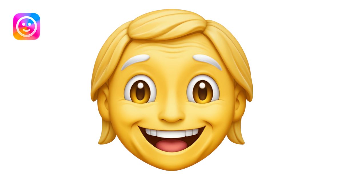 Normal yellow simple Emoji Smiling with wrinkles emoji | AI Emoji Generator