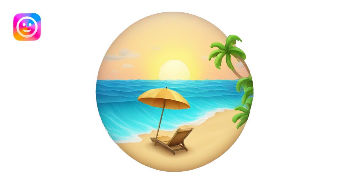 sea with a beach emoji | AI Emoji Generator