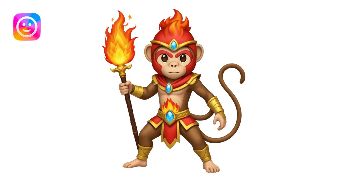 fire water air earth combined monkey warior emoji | AI Emoji Generator