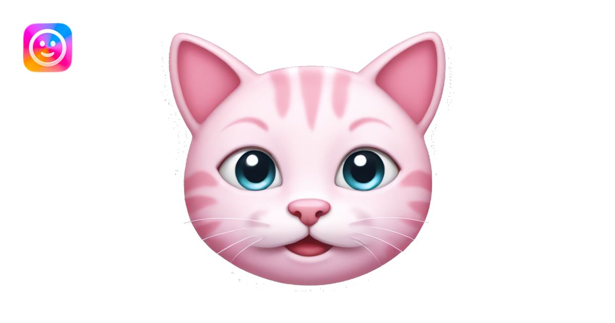 Cute happy pink kitty face emoji | AI Emoji Generator