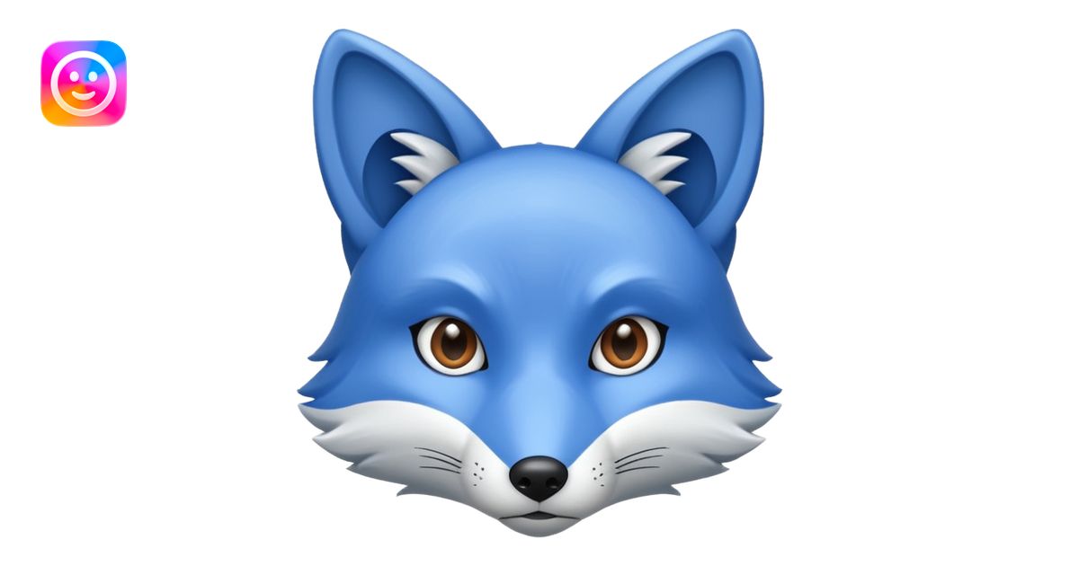 Blue fox emoji | AI Emoji Generator