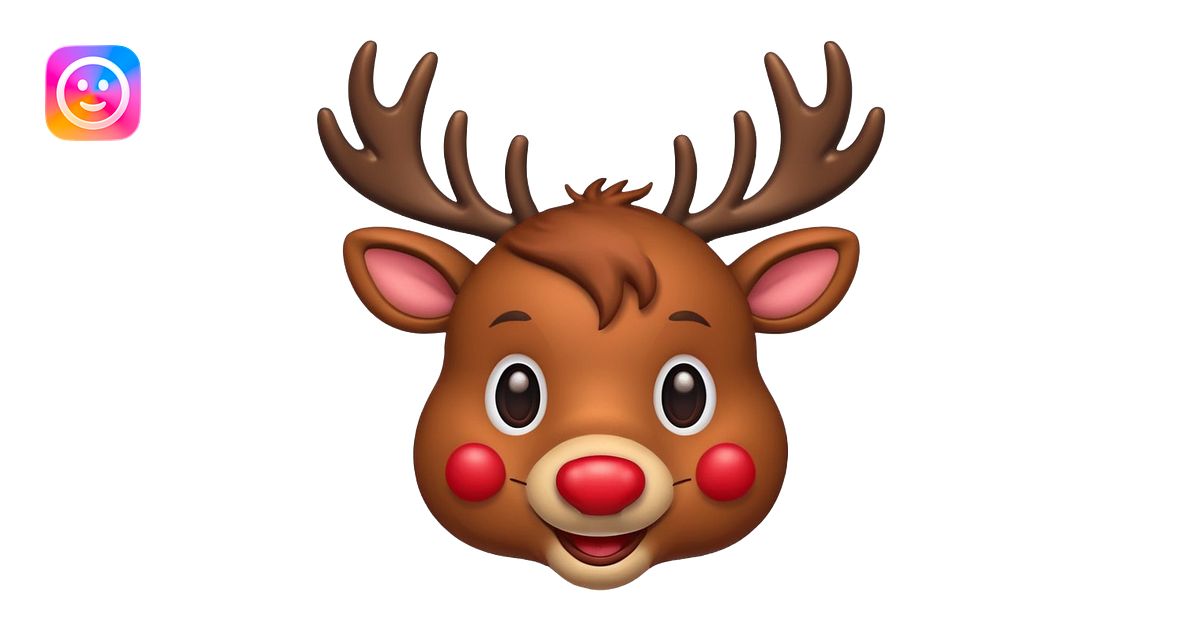 Christmas reindeer face simple emoji | AI Emoji Generator