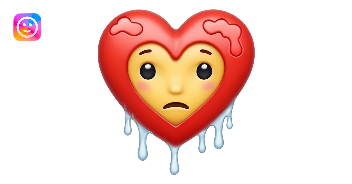 The heatbroken emoji in white with sticky white liquid Ozzing out of it ...