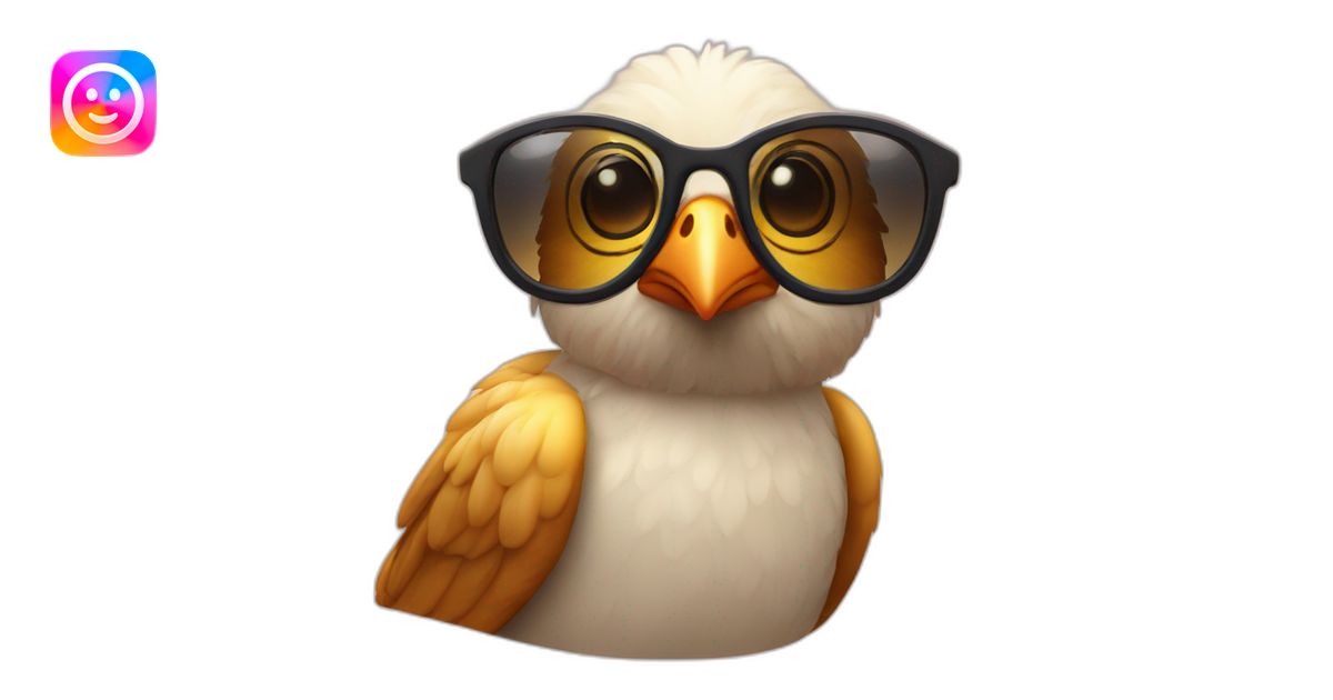 Poussin avec des lunettes de soleil emoji | AI Emoji Generator