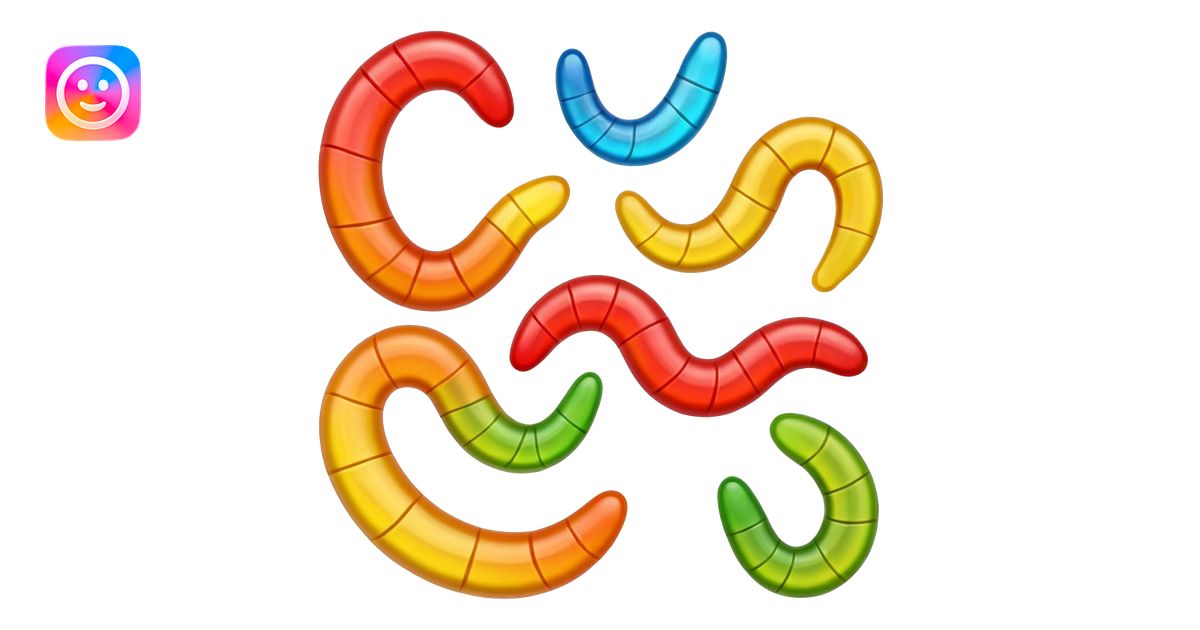 gummy worms candy, not a real worm emoji | AI Emoji Generator