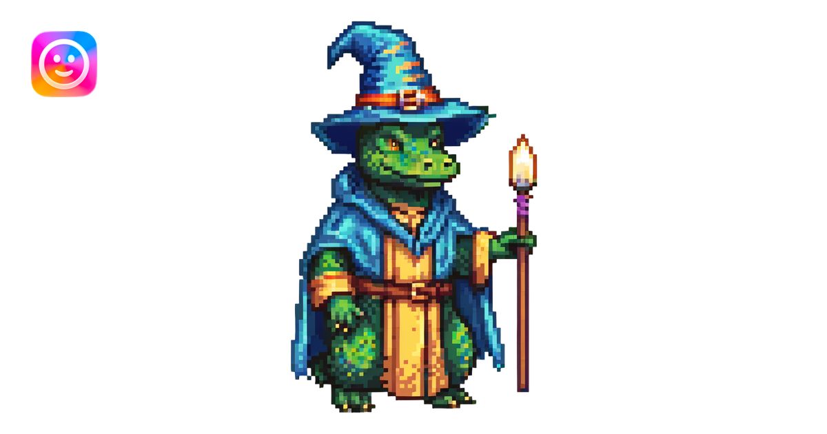 alligator wizard illustration | AI Emoji Generator