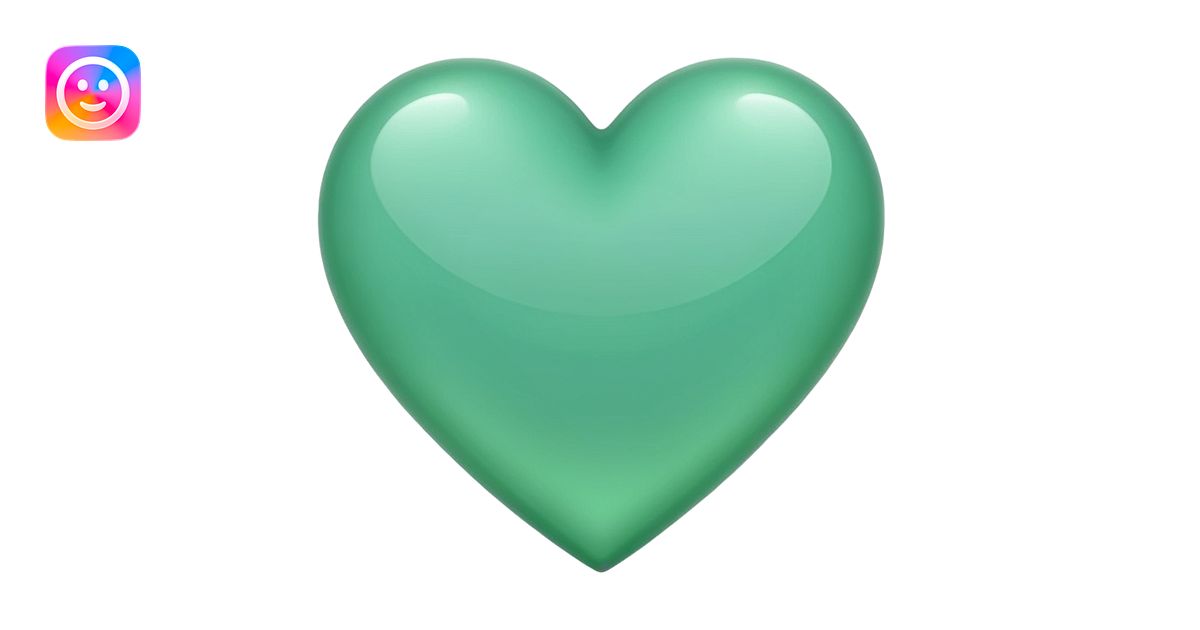 green heart looking ios but the color is more like seaform emoji | AI ...